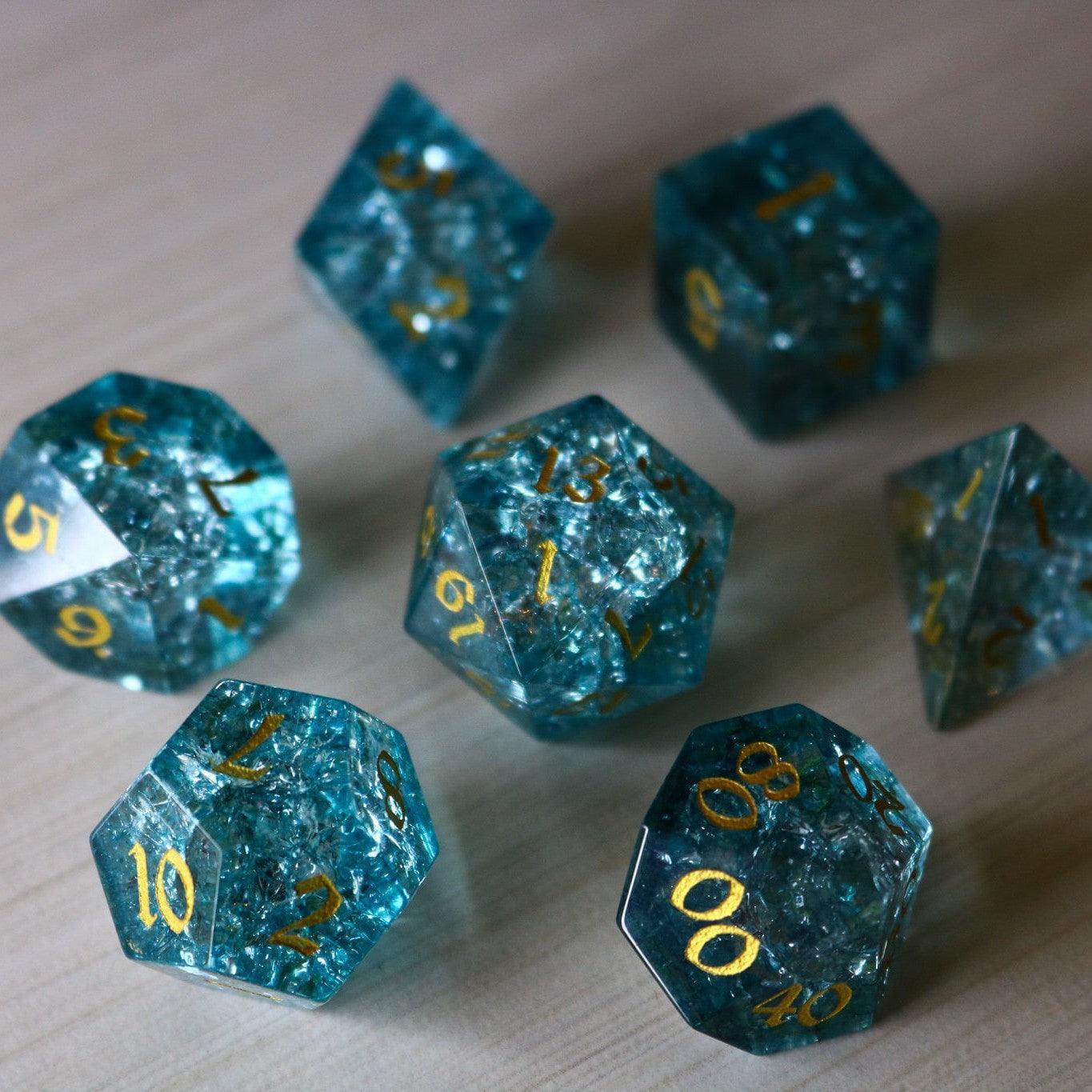 Blue Ocean Forge Fire Glass DND Dice Set – The Midnight Tavern