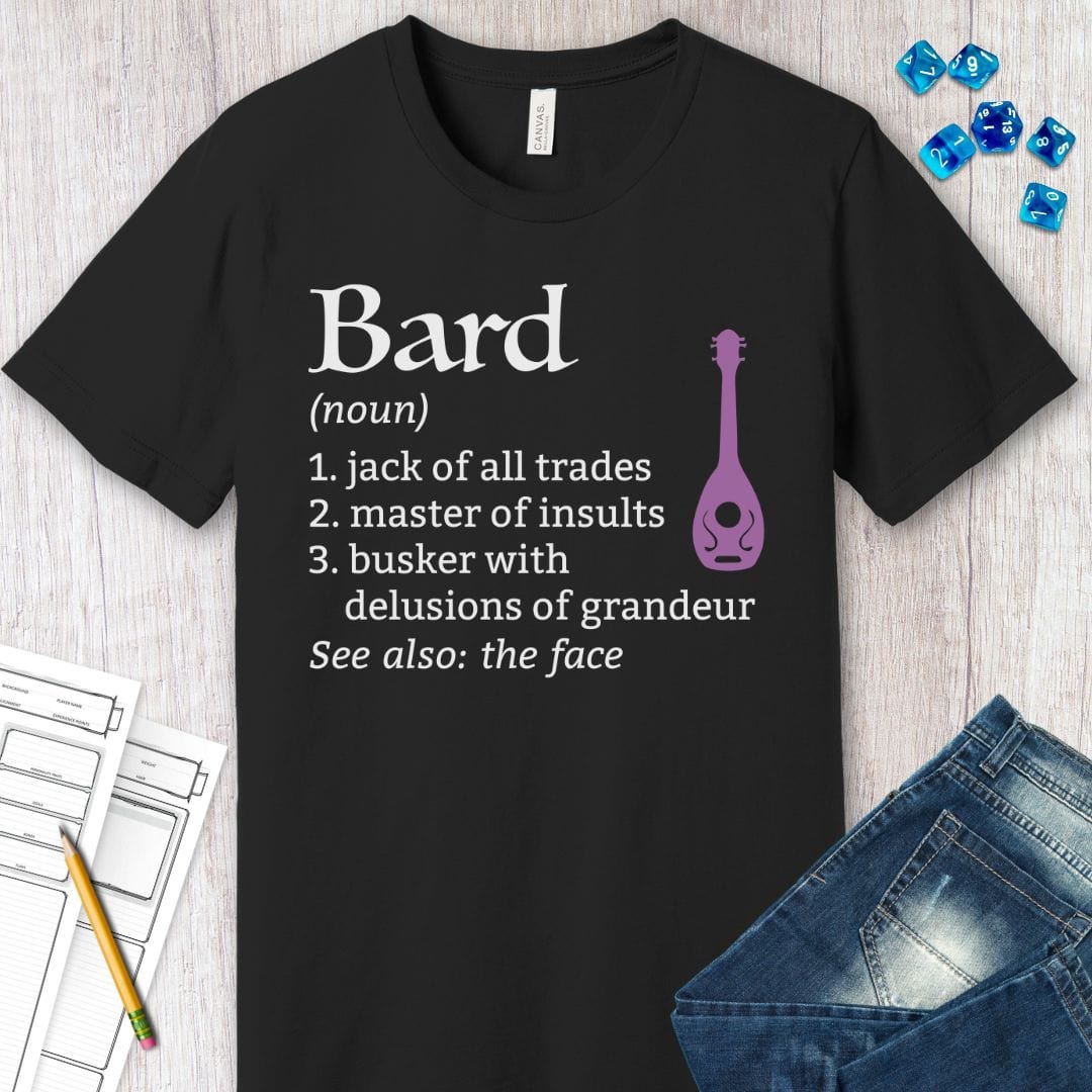 Bard Class Definition T-Shirt – Funny DnD Definition Tee – The Midnight ...