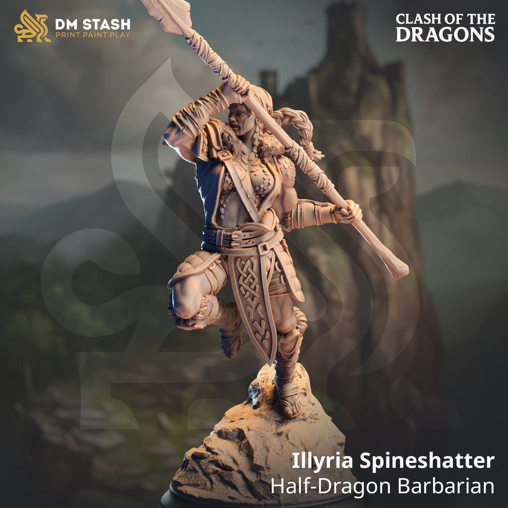 Illyria Spineshatter, Half-Dragon Barbarian (Female Half-Dragonborn Ba ...