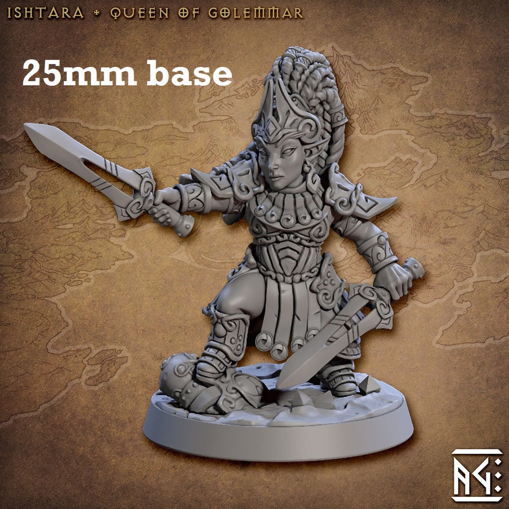 Ishtara, Queen of Golemmar (Female Gnome Fighter Noble) – The Midnight ...